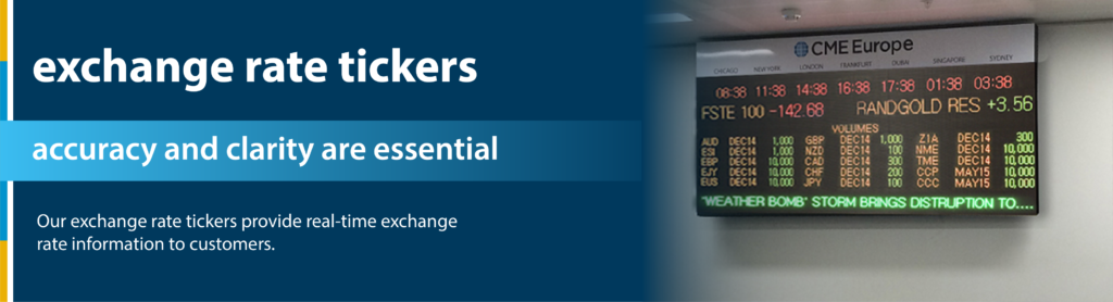 Exchange Rate Boards | LED Rate Tickers | LEDsynergy Tickers