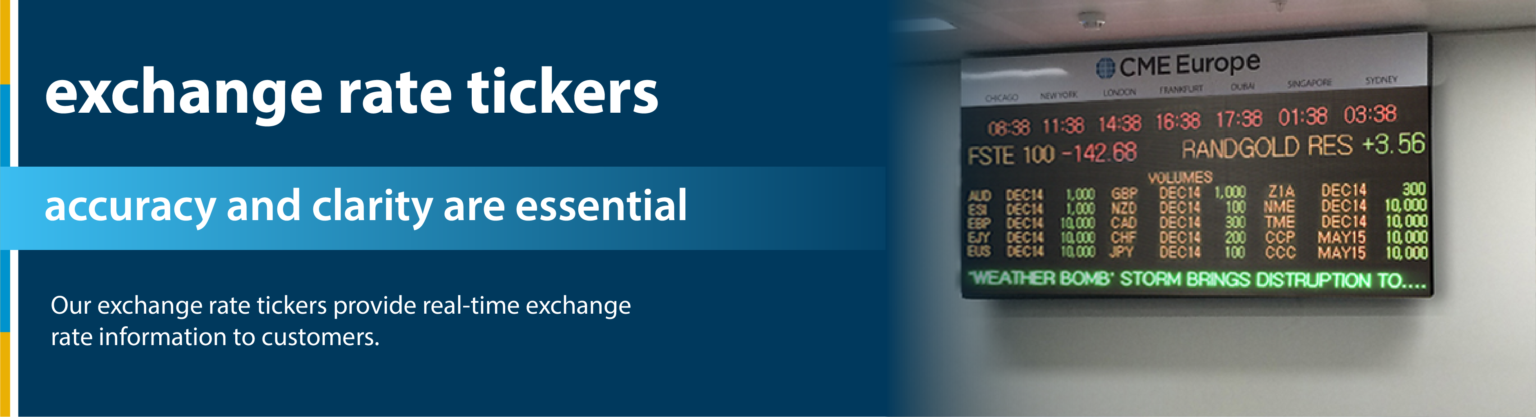 Exchange Rate Boards | LED Rate Tickers | LEDsynergy Tickers